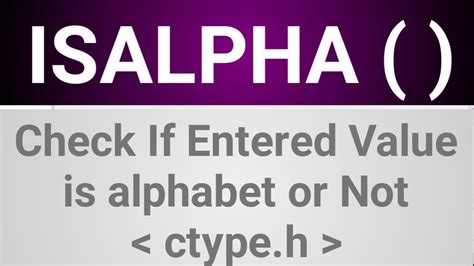 Isalpha Function In C C Program To Check Whether A Character Is An