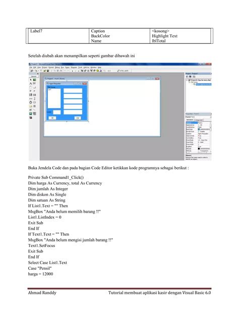 Tutorial Membuat Aplikasi Kasir Dengan Vb 6 0 Docx