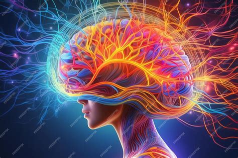 Premium Photo An Abstract Image Of A Human Brain With Neural Pathways