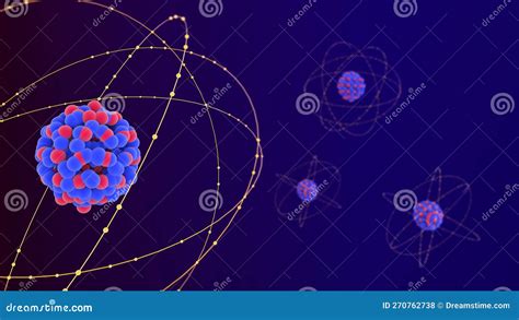 Atomic Structure Consisting Of Protons Neutrons And Electrons Scientific Of Atom 3d Rendering