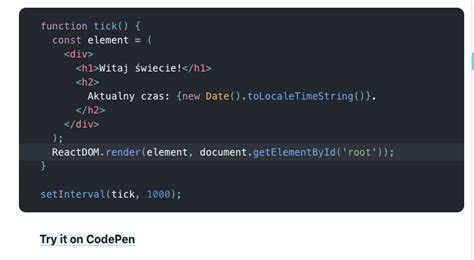 rendering elements page lack of translation for try it on codepen · issue 74 · reactjs pl