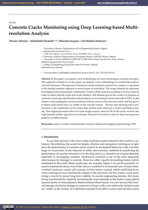 Pdf Concrete Cracks Monitoring Using Deep Learning Based Multi Resolution Analysis