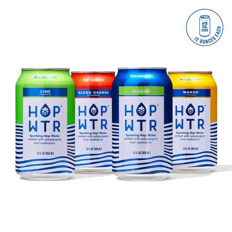 12 Pack Variety Sparkling Hop Water Non Alcoholic Hop Wtr