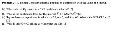 Solved Problem Points Consider A Normal Population Chegg