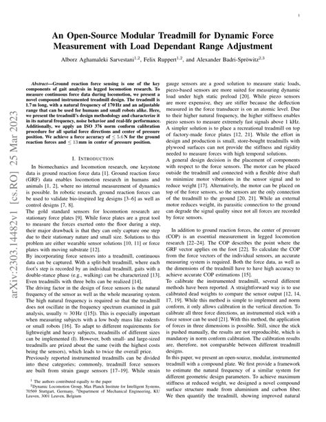 Pdf An Open Source Modular Treadmill For Dynamic Force Measurement