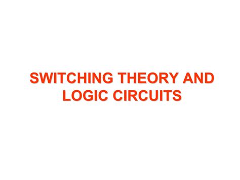 SOLUTION Switching Theory And Logic Circuits Studypool