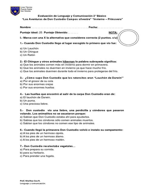 Don Custodio Invierno Primavera Pdf Naturaleza Ocio