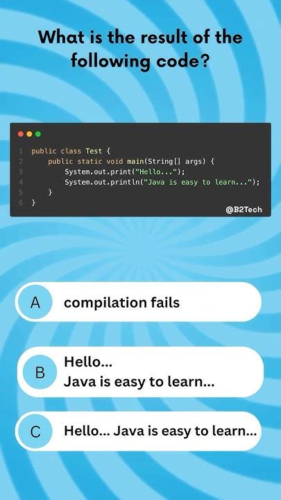 Java Quiz Whats The Result Of This Code Test Your Programming Skills Shorts Youtube