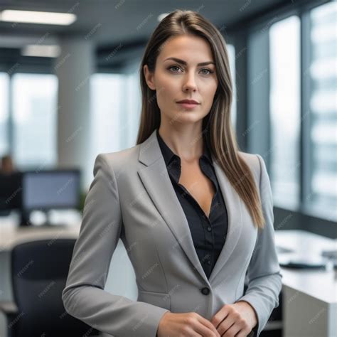 Premium Ai Image Beautiful Girl In A Business Suit Secretary Office