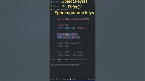 Javascript Intersection Of Two Objects Objectkeys And Filter Shorts
