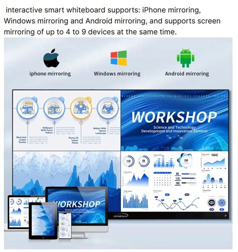 75 86 98 Inch Interactive Board For Education Interactive Flat Panel Multi Touch Board