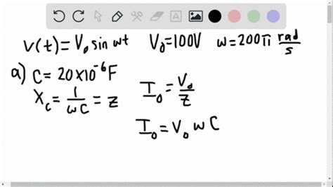 SOLVED The emf of an ac source is given by v t V sinωt where V V and ω πrad s