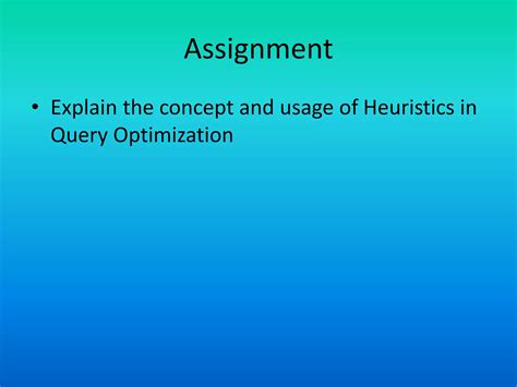 Adbms 40 Heuristics In Query Optimization Pptx