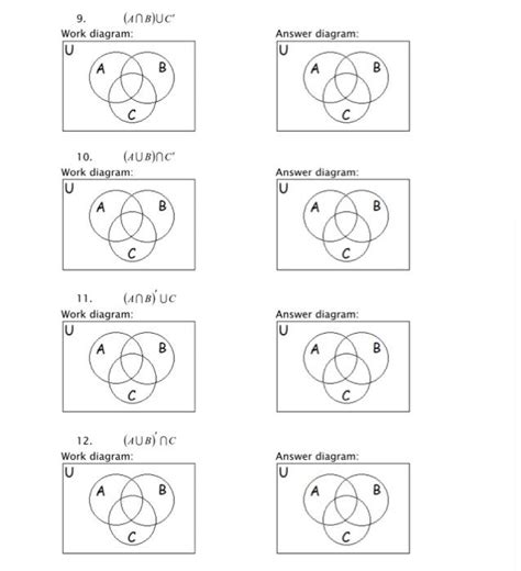 Solved 9 A∩b ∪c′ Work Diagram Answer Diagram 10