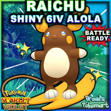 Shiny 6iv Alolan Raichu Battle Ready Evs Lv100 Breads Pokemart