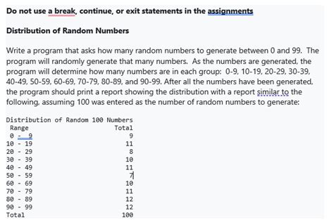 Solved Do Not Use A Break Continue Or Exit Statements In