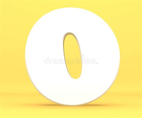 D Rendering Illustration White Paper Digit Alphabet Character Zero Font Stock Illustration
