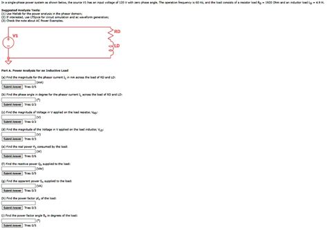 Solved In A Single Phase Power System As Shown Below The Source V1