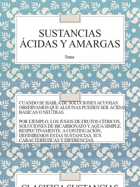 Sustancias Ácidas Y Amargas Pdf Ácido Hidróxido