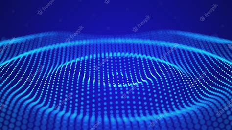 Premium Photo Abstract Blue Futuristic Background Big Data Visualization Digital Dynamic Wave