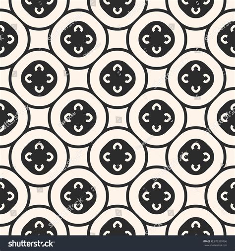 Vector Monochrome Seamless Pattern Floral Tiling Stock Vector Royalty Free 675339796