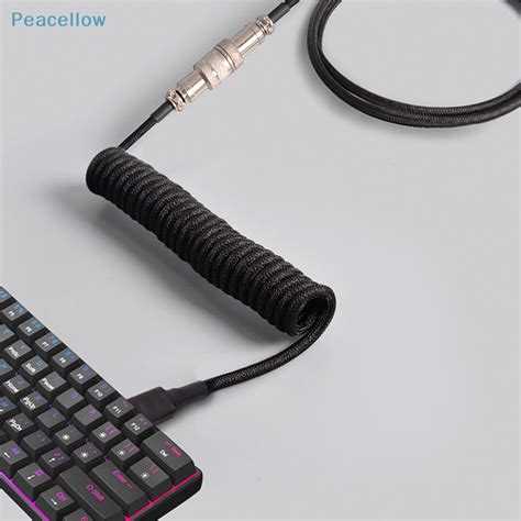 Peacellow Type C USB Keyboard TypeC USB Cable Mechanical Keyboard Coiled Aviator Wire M SG