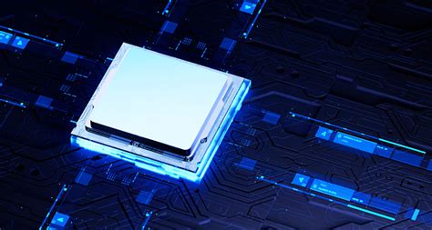 3d 일러스트 사이버 펑크 Ai 마천루 회로 기판 기술 배경 중앙 컴퓨터 프로세서 Cpu 및 Gpu 개념 3차원 형태에 대한