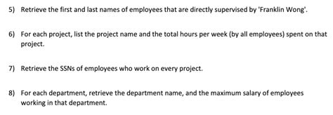 solved specify the following queries on the company