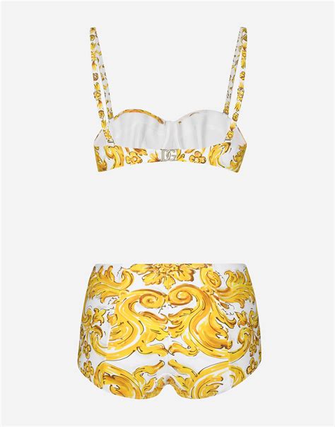 Majolica Print Balconette Bikini Top And Bottoms In Print For Women