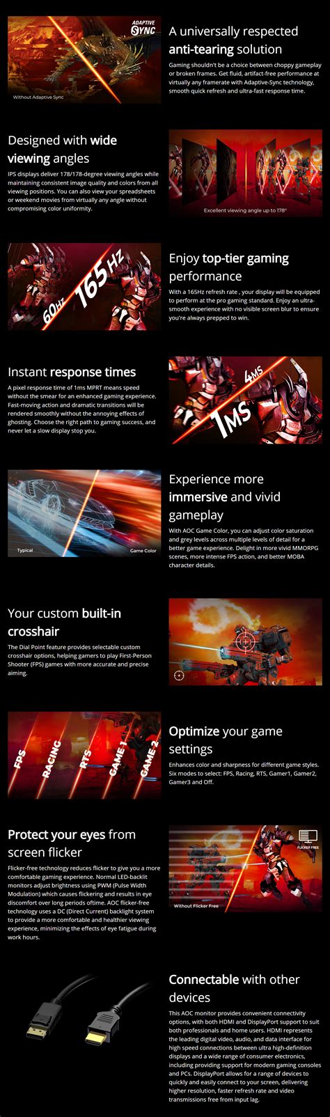 AOC In FHD IPS Hz Adaptive Sync Gaming Monitor G SP Umart Com Au