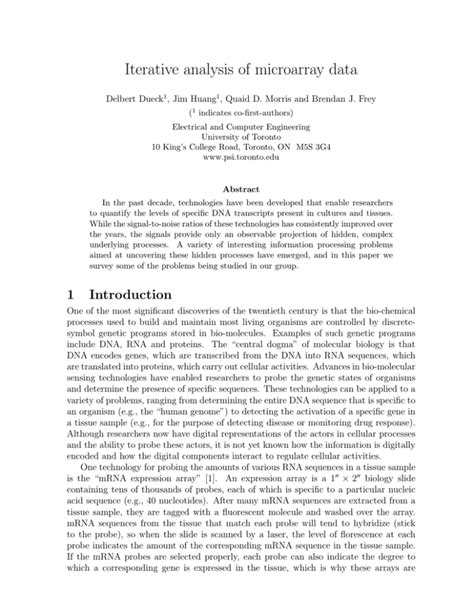 iterative analysis of microarray data
