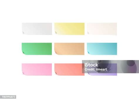 노트북 용지 다색 직사각형 포스트 노트 스티커 세트 그림자종이 사무실 스티커 테이프 흰색 배경에 격리된 플랫 벡터 그림입니다 0명에 대한 스톡 벡터 아트 및 기타 이미지