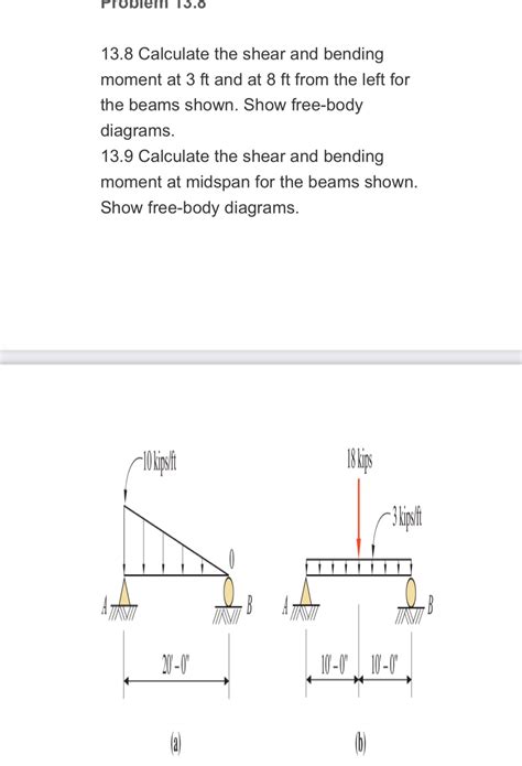 Solved 13 8 ﻿calculate The Shear And Bending Moment At 3ft