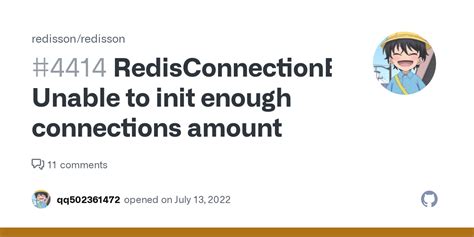 Redisconnectionexception Unable To Init Enough Connections Amount · Issue 4414 · Redisson