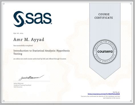 Amr Ayyad On Linkedin Datascience Analytics Sas Coursera