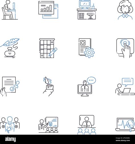 Lecture Line Icons Collection Presentation Seminar Lesson Workshop Discussion Talk