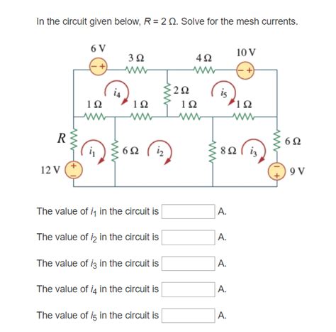 solved in the circuit given below r 2Ω solve for the mesh