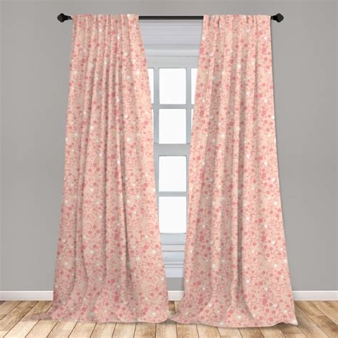 Cherry Blossom Curtains 2 Panels Set Vintage Natural Illustration With