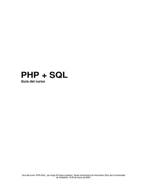 Guia Php Sql Pdf Pdf Computadoras