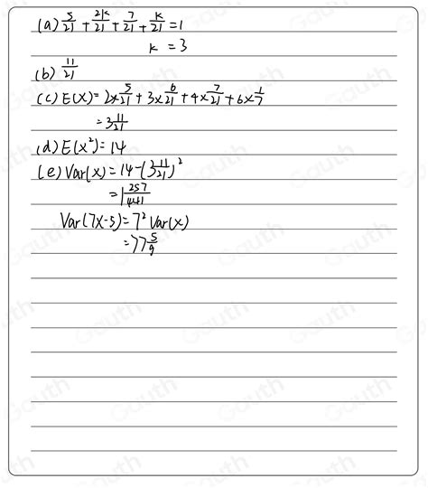 Solved The Discrete Random Variable Xcan Take Only The Values 2 3 4