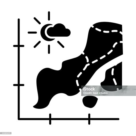 Temperature Map Glyph Icon Weather Forecast Presentation Information Graph Data Chart Seismic