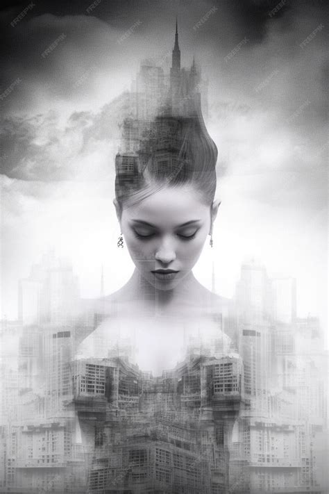 Premium Ai Image A Woman With A Cloud In The Background That Says