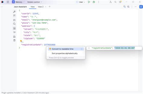 时间戳与时间互转 Json Assistant