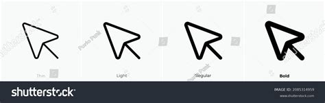 Cursor Icon Thin Light Regular Bold Stock Vector Royalty Free 2085314959 Shutterstock