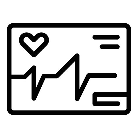 Cardiogram Paper Icon Outline Vector Ecg Heart 15912040 Vector Art At