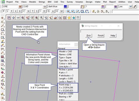 Cad Intersection 2 Points With Bearing And Distance 12d Wiki
