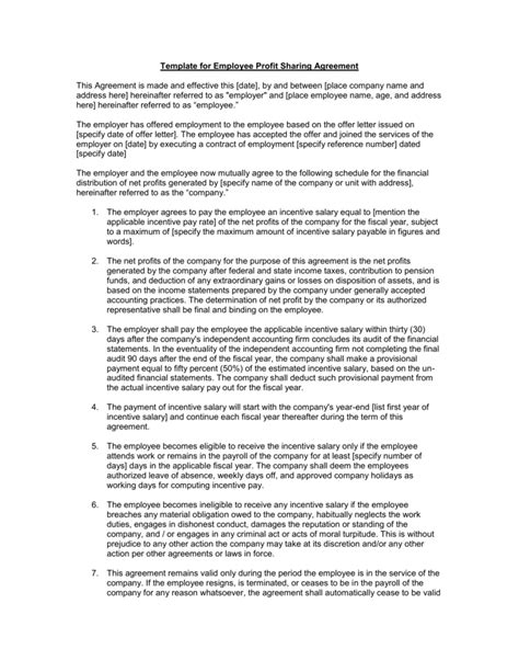 Information Sharing Agreement Template