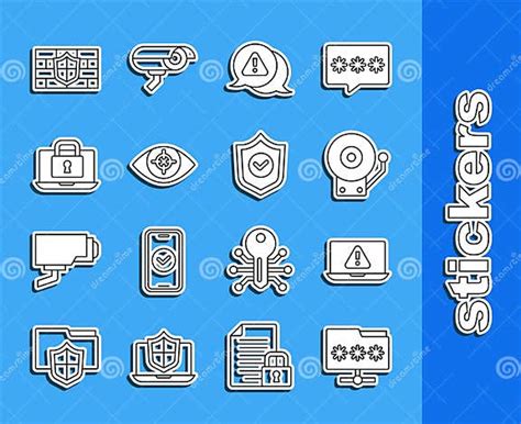 Set Line Folder With Password Laptop Exclamation Mark Ringing Alarm Bell Exclamation Triangle