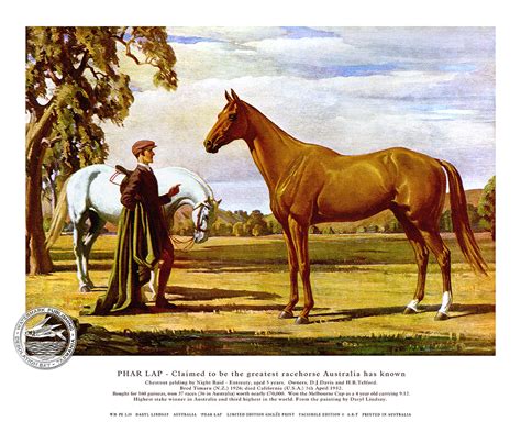 Phar Lap Sir Daryl Lindsay Giclee Print 43 X 53 Cm Art Room