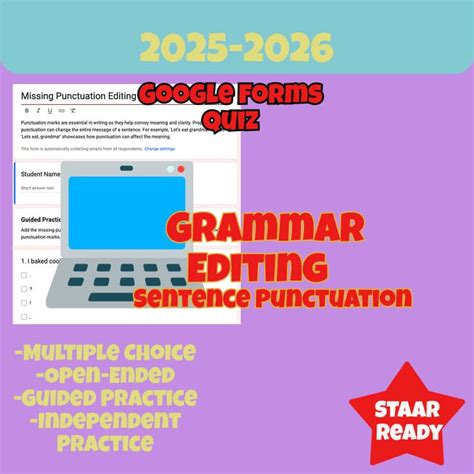 Sentence Punctuation Paragraph Editing By Staar Smart Tpt
